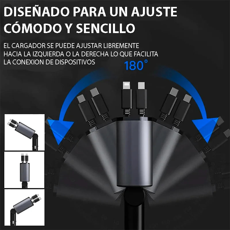 Cargador de Auto 4 en 1 con Carga Rápida – 120W – Global Goods